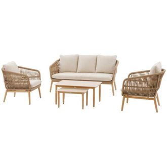 Hesperide Gartenm&ouml;bel Orissa Taupe 5-Sitzer aus Polyester und Stahl - Hesp&eacute;ride