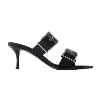 Alexander McQueen Pompes en cuir argent&eacute; et blanc