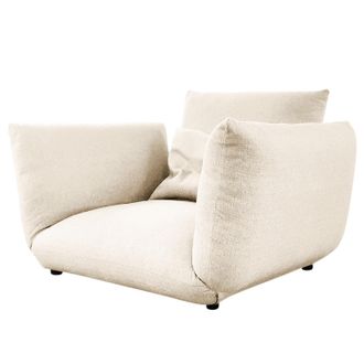 Loftscape home24 XL Sessel Olympus Beige Webstoff Polly 132 x 78 x 110cm
