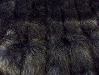 CRS Fur Fabrics Super Luxus Kunstfell Stoff Material Hi-Lo Vertikal Langer Flor Blau Schwarz - Hi-Lo Vertikal Langhaarige Blau Schwarz, 1Mtr - 150cm x 100cm