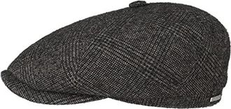 Stetson Casquette Plate Brooklin Boucl&eacute; Homme - Made in The EU pour lhiver Gavroche Laine avec visi&egrave;re, Doublure, Doublure Hiver Automne-Hiver - 57 cm Marron-