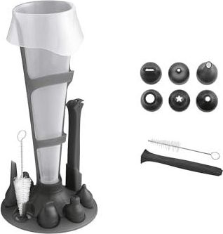 Mastrad Mastrad F38201 Spritzbeutel-Set - Spritztüllen Gebäckpresse für Macarons und anderes Spritzgebäck - Dekorierflasche zum Befüllen von Brandteig und Dek