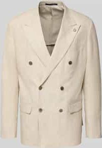 Christian Berg Regular Fit Sakko aus Leinen mit Pattentaschen