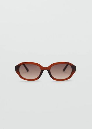 Mango Lunettes de soleil monture rectangulaire marron - Femme - Taille unique - MANGO
