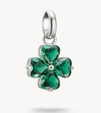 Thomas Sabo Anh&auml;nger aus Silber mit gr&uuml;nem Detail