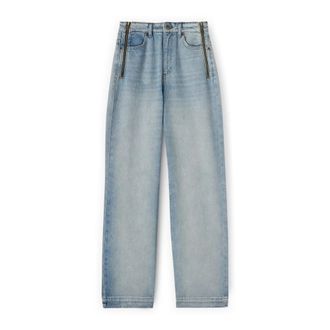 Motivi Weite Palazzo-Jeans mit seitlichen Rei&szlig;verschl&uuml;ssen - - Jeans - Damen - Blau - XL