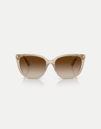Ralph Lauren Ra5274 lunettes de soleil papillon &agrave; verres marron en marron transparent brillant