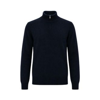 Gran Sasso Rollkragenpullover mit Rei&szlig;verschluss - - Knitwear - Herren - Blau - M