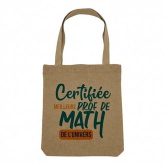Fabulous Sac Shopping Tote Bag Aspect Lin - Certifi&eacute;e meilleure prof de Math de lunivers Professeur College Lycee Mathematiques - Sac Courses Toile Epaisse 360
