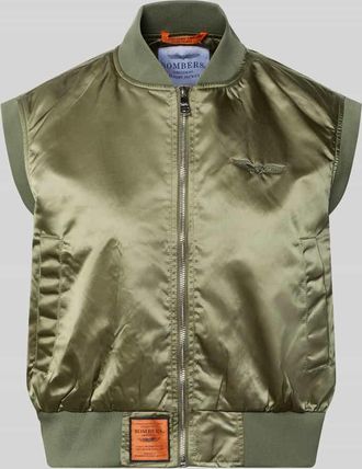 Original Bombers Weste mit Rei&szlig;verschluss und Label-Detail