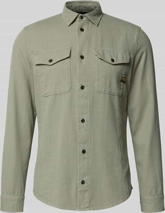 G-Star Slim Fit Freizeithemd mit Label-Patch Modell Marine