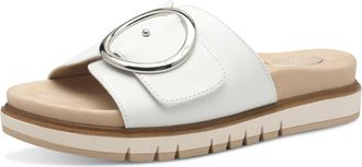 Tamaris Comfort Damen Pantoletten aus Leder Elegant, Wei&szlig; (White Nappa), 38 EU