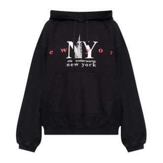 Alexander Wang Bedruckter Hoodie - - Sweatshirts & Hoodies - Damen - Schwarzk - XS