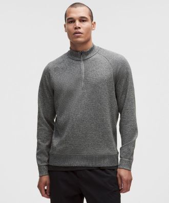 lululemon Haut demi-zipp&eacute; Engineered Warmth pour Hommes - Gris - Taille XL
