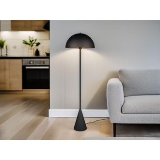 Trio Leuchten Kleine Stehleuchte alfie in Pilzform aus Metall Schwarz, Höhe 130cm