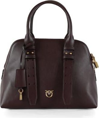 Pinko Sac à main en cuir BOWLING MEDIUM | 5BPDB105906A0QO LA7Q MERLOT, Merlot, Medium