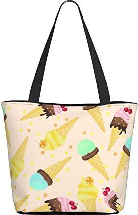 AOOEDM Joli sac &agrave; provisions pour dames de cr&egrave;me glac&eacute;e 33 x 27,9 x 17,8 cm. Le cadeau parfait pour la Saint-Valentin. Cest de la Saint-Valentin pour maman, 