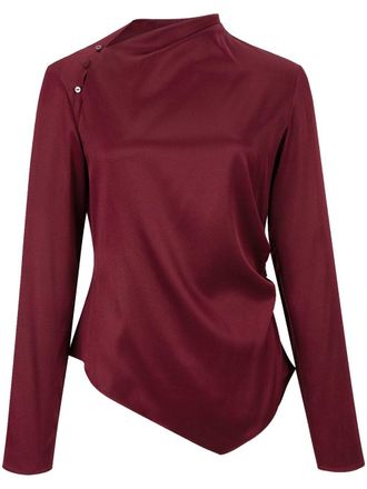 Shanghai Tang blouse en cr&ecirc;pe &agrave; boutonni&egrave;re - Rouge