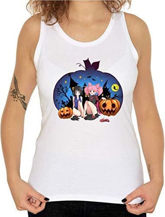 Generic Anime Halloween Pumpkin Witch Girls Manga T-Shirt sans Manches pour Femmes Small