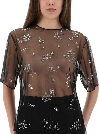 Paco Rabanne Transparent Polyamide with Applications Blouse - Black
