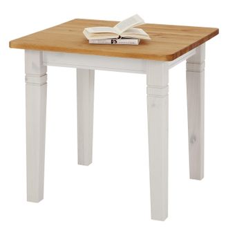 Maison Belfort home24 Esstisch I 78 x 78 x 78cm ohne Funktion Wei&szlig;/Kiefer Wei&szlig;/Kiefer Laugenfarbig