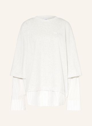 Karo Kauer Karo Kauer Oversized-Longsleeve Im Materialmix grau