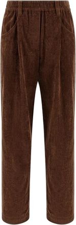 Brunello Cucinelli Femme, Pantalons, Brun, Taille: 36 FR Pantalon Baggy en Velours Côtelé