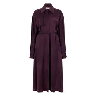 Victoria Beckham Trenchcoat mit Kontrastborte - - Coats - Damen - Lila - 2XS