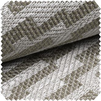 Novely exquisit ATTRACTO Polsterstoff im Leinen-Naturlook - Schwer Entz&uuml;ndbarer M&ouml;belstoff mit Aztekenmuster - Pflegeleichte Meterware 1lfm | Farbe: 06 Braun