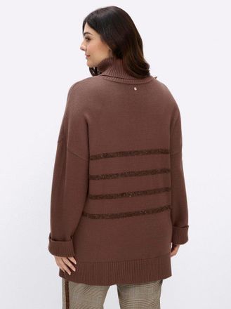 Sheego Strickpullover Rollkragen-Pullover Langarm Links-Strick