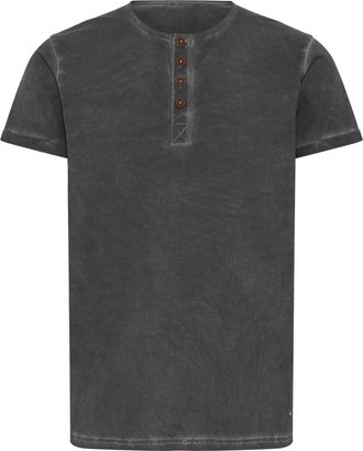 Solid SDTihn Herren T-Shirt Kurzarm Shirt mit Grandad-Ausschnitt 100% Baumwolle Regular fit, Größe:M, Farbe:Black (9000)