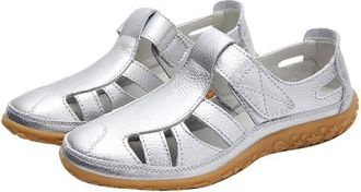 Generic Sandales en cuir pour femme - Bout ferm&eacute; - Rembourr&eacute;es - Chaussures de marche d&eacute;contract&eacute;es - Chaussures d&eacute;t&eacute; - Chaussures plates tendance pour les va