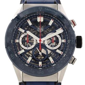 Tag Heuer Pre-owned Carrera Chronograph en acier inoxydable automatique - Homme - Pre-owned - Bleu - Taille: ONE Size