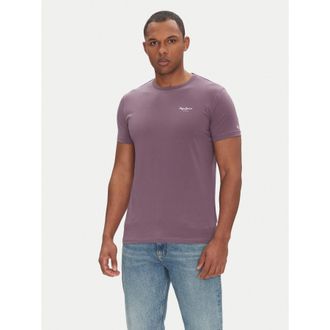 Pepe Jeans London T-Shirt Original Basic PM508212 Violett Slim Fit