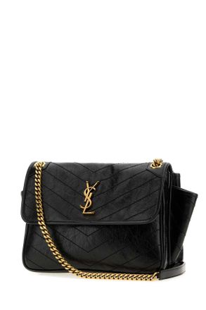 Saint Laurent Womens Black Leather Niki Shoulder Bag Nero Borse A Mano