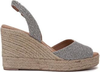 Maneb&igrave; Femme, Chaussures, Gris, Taille: 40 EU Espadrilles compens&eacute;es &agrave; d&eacute;tails paillet&eacute;s