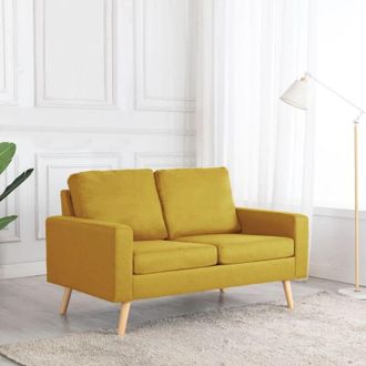 vidaXL Vidaxl - Canap&eacute; &agrave; 2 places Jaune Tissu