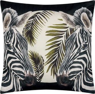 Riva Paoletti Leopardis Zebra gewebtes Outdoor-Kissen mit Polyesterf&uuml;llung - Mehrfarbig - 50 x 50 cm