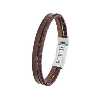 s.Oliver Armband Edelstahl/Leder f&uuml;r Herren, Armschmuck, Kommt in Schmuck Geschenk Box