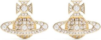 Vivienne Westwood Femme, Accessoires, Jaune, Taille: ONE Size Orb Plaque Crystal Boucles doreilles