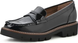 White Mountain Damen Schuhe Gunner Penny Loafer, Schwarz/Lack, 37.5 EU