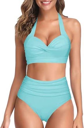 Generic Ensemble bikini sexy et &eacute;l&eacute;gant pour femme - Deux pi&egrave;ces - Col en V - Triangle - Push Up - Bikini de plage - Maillot de bain ventre plat - Haut de bik