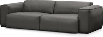 Studio Copenhagen home24 3-Sitzer Sofa Grau Echtleder Neka 251 x 71 x 102cm Modern