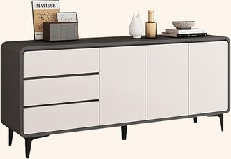 Generic TV-Ständer/Buffetschrank mit 3 Schubladen, hohe Medienkonsole for Wohnzimmer, Küche, Esszimmer, Flur; Fernsehschrank mit verstellbaren Regalen, Entert