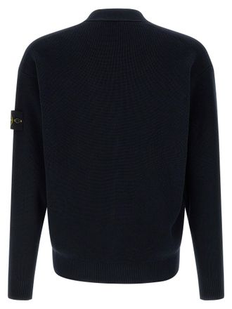 Stone Island Mens Blue Cotton Cardigan Clothing