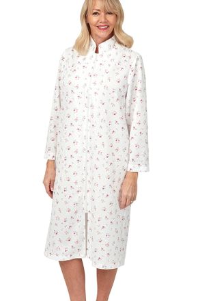 Marlon Damen Hausmantel mit Penny-Druck, gesteppt, Rei&szlig;verschluss, Rosa, 36-38, rose