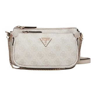 Guess Noelle Double Pouch Crossbody - Femme - Sacs - Beige - Taille: ONE Size