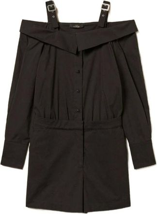 Twinset Femme, Combinaisons et Ensembles, Noir, Taille: 42 FR Combinaison-short &agrave; bretelles &agrave; boucles