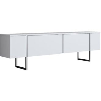 Habitat et Jardin Meuble TV en bois Luxe - 180 x 30 x 50 cm - BlancArgent