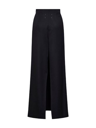 Maison Margiela Womens Skirt Straight Maxi Black Virgin Wool